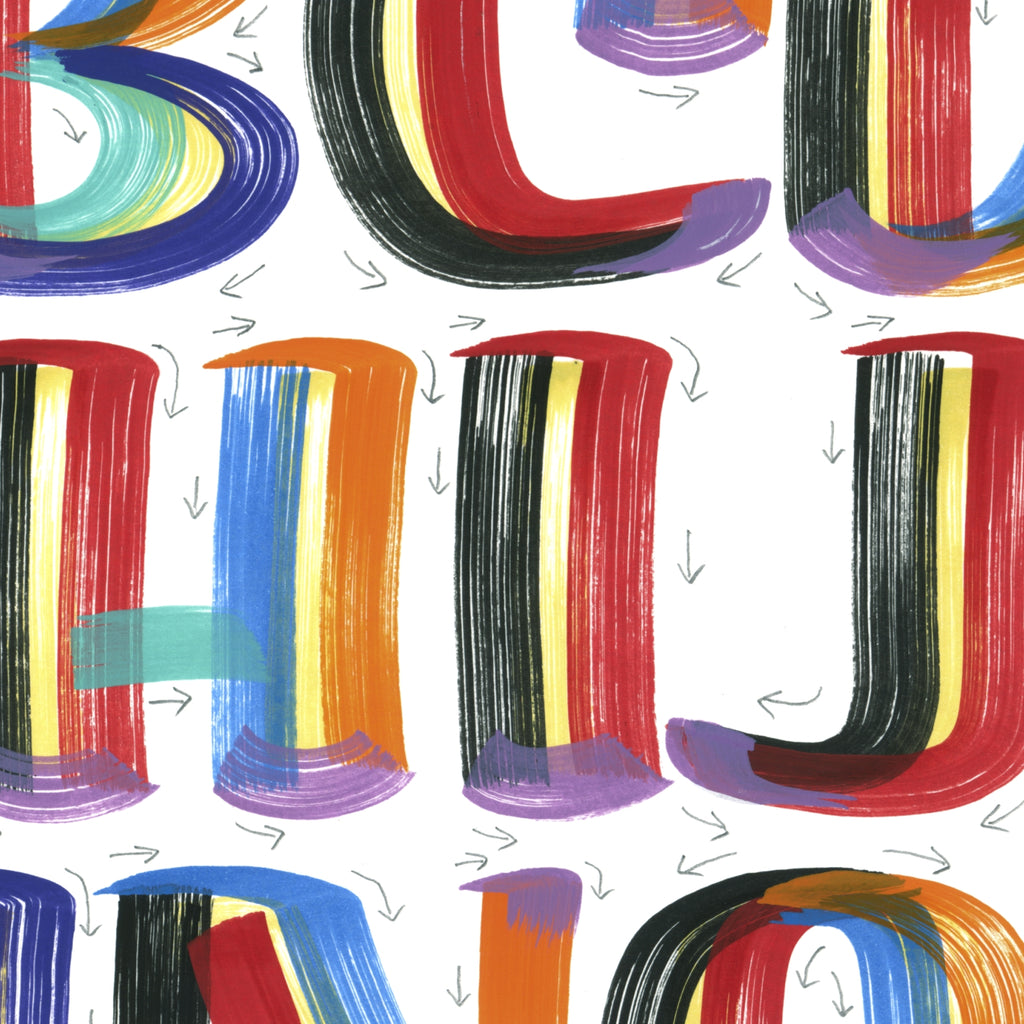 BOLD Casual Brush Stroke Tutorial Poster 18" x24" – John King Letter Art